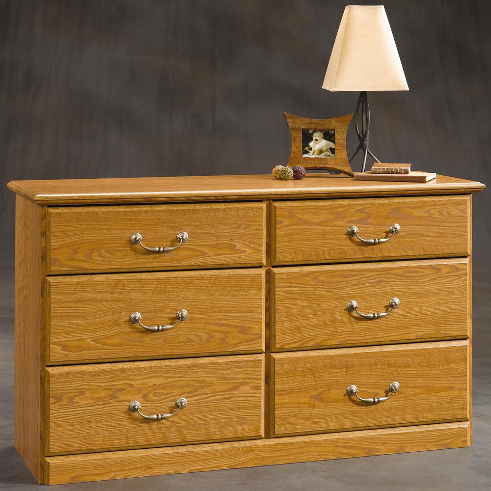 Sauder Orchard Hills 401410 6 Drawer Double Dresser Corner Furniture Dressers
